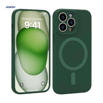 China Custom Pink Soft Liquid Silicone Phone Case Super Strong Magnets For IPhone Case for sale