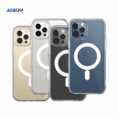 China Crystal Clear TPU PC Mag Safe Phone Case Voor iPhone 15 14 Doorzichtige hoes for sale