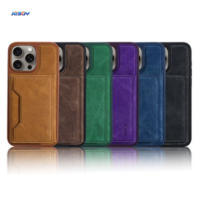 China Magnetic Magsafe PU Leather Phone Case With For IPhone 16 15 Pro Max for sale