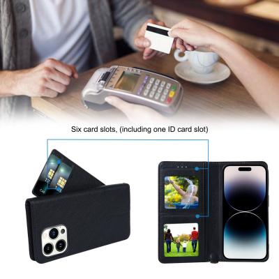 China Mobile Cell Phone Leather Cover Card Holder Wallet Leather I Phone Case For IPhone for sale