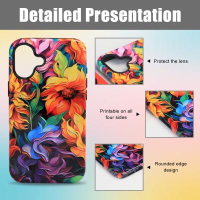 China Sublimation Blank Phone Case 3D 2 in 1 Cover TPU Blank Printable for iPhone 16 for sale