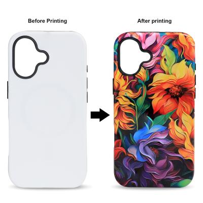 China Sublimation Blank Phone Case 3D 2 in 1 Cover TPU Blank Printable for iPhone 16 for sale