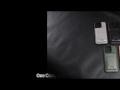 Zwarte PU leer Magsafe hoesjes mobiele telefoonzakken voor iPhone Hoesje Portemonnee magneet