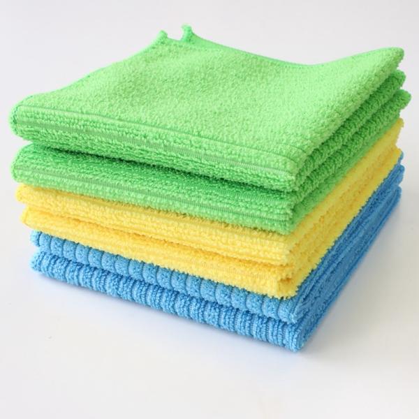 Quality 40x40cm Striped Pattern Car Cleaning Microfiber Cloth Custom Logo for sale