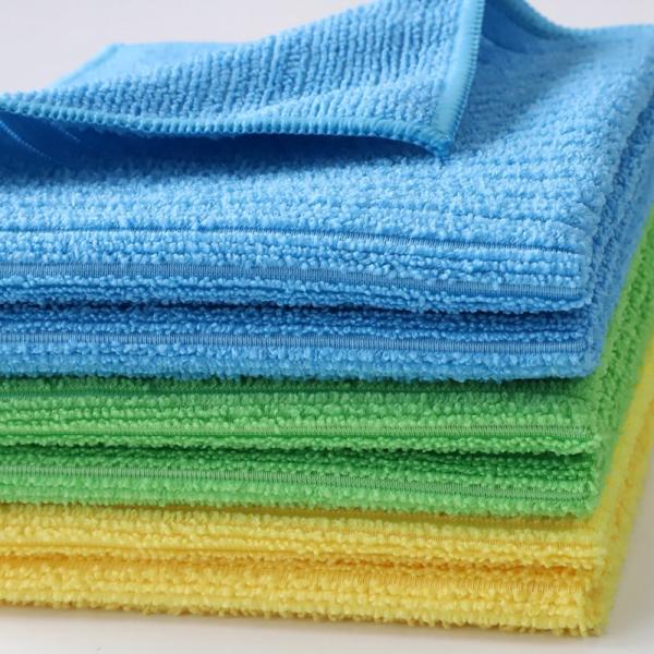 Quality 40x40cm Striped Pattern Car Cleaning Microfiber Cloth Custom Logo for sale