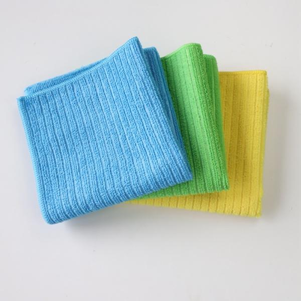 Quality 40x40cm Striped Pattern Car Cleaning Microfiber Cloth Custom Logo for sale