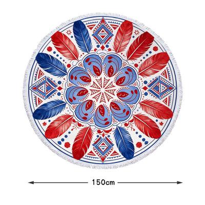 China 150x150cm 240gsm Beach Towel Round Microfiber Quick Drying for sale