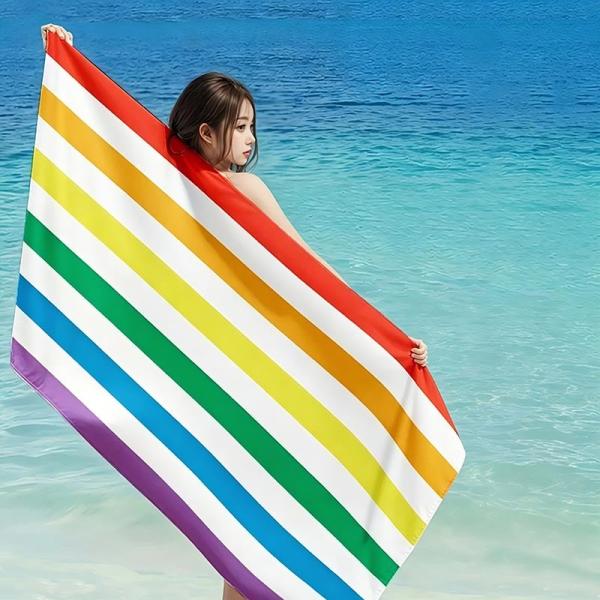 Quality 100% Polyester 80x160cm Microfiber Travel Beach Towel Square Shape for sale
