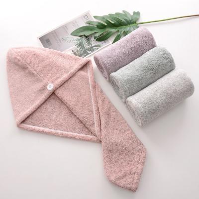 China Custom Size Bamboo Charcoal Microfibre Hair Towel Wrap 350gsm Breathable for sale