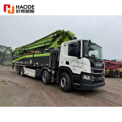 China 2021 Zoomlion Scania 63m (5 as) Gebruikte Betonpomptruck 332KW Power Diesel Aardepomptrucks for sale