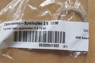 Cina Cinghia dentata Synchroflex della cinghia 00320041s02 del motore dell'ASM Siemens Siplace Smt 2,5 T2/90 in vendita