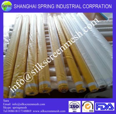 China polyester silk screen printing mesh 43T,55um white/yellow monofilament mesh manufacturers for sale