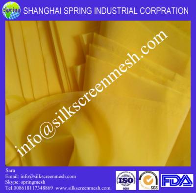 China polyester silk screen printing mesh 43T,55um white/yellow monofilament mesh manufacturers for sale