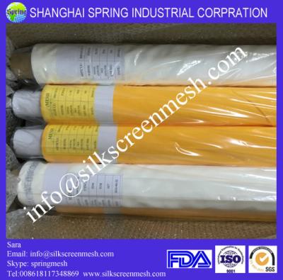 China 72T-48(180mesh) Yellow silk screen mesh fabric/screen printing mesh for sale