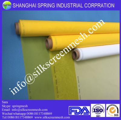 China screen printing on polyester mesh 72T white/yellow 100% polyester bolting cloth for sale