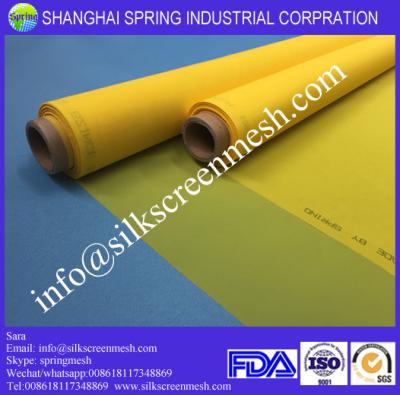 중국 screenprinting mesh 90T white/yellow 100% monofilament polyester mesh 판매용