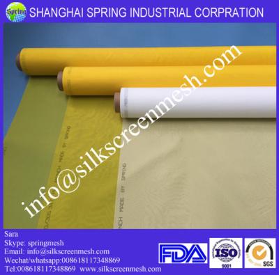 중국 screenprinting mesh 90T white/yellow 100% monofilament polyester mesh 판매용