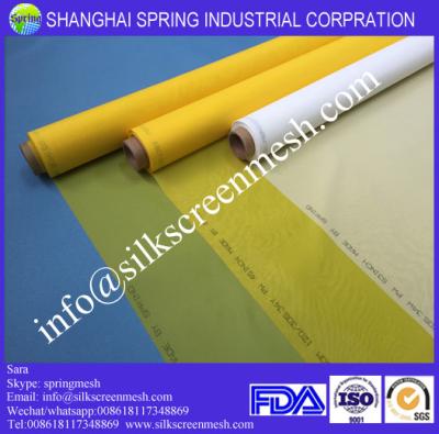 China where to buy silk screen mesh 43T white/yellow plain weave bolting cloth for sale