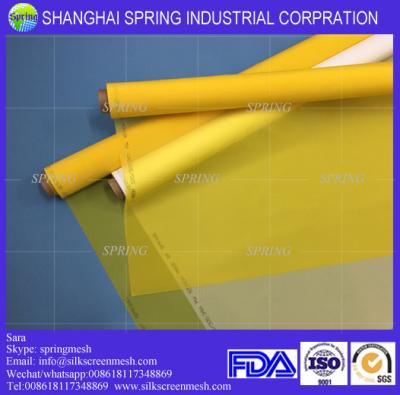 China 110T-40um(280mesh)Yellow polyester stretch mesh /Polyester Screen Printing Mesh for sale