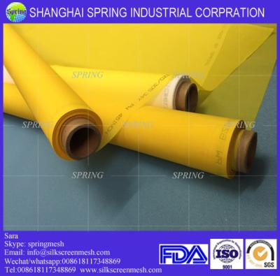 China White/Yellow 72T-48PW malla polyester serigrafia/Polyester Screen Printing Mesh en venta