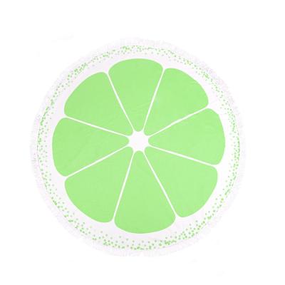 China Wholesale Microfiber Custom Fashion Print design Round Beach Towel Fabric With Tassel for sale
