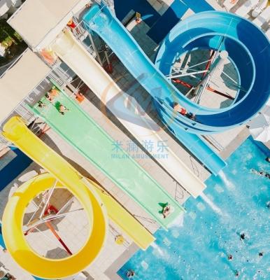 China 5-10M Height Fibreglass Pool Water Slide Body Sliding For Public Area for sale