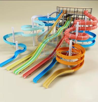 China Commercial Swirly Water Slide Outdoor Spiral Slide Funny Low Maintenance For Leisure for sale