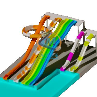 China Indoor Fiberglass Pool Water Slide For Commercial Hotel Resort Amusement Park for sale