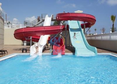 China Bright Surface Curved Fiberglass Water Slide 90cm Pool Depth For Kids for sale