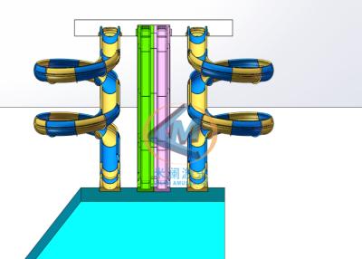 China Symmertical Pattern Swimming Pool Slide Aqua Park Slides Durable For Children for sale
