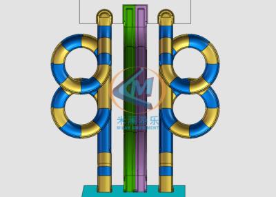 China Symmertical Pattern Swimming Pool Slide Aqua Park Slides Durable For Children for sale