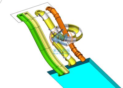 China 3.7M Height Fiberglass Pool Slide Outdoor For Kids Teenagers for sale