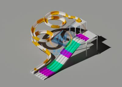 China H6M+H9M Custom Pool Slides Novel Water Slide With Pool Fiberglass Material for sale