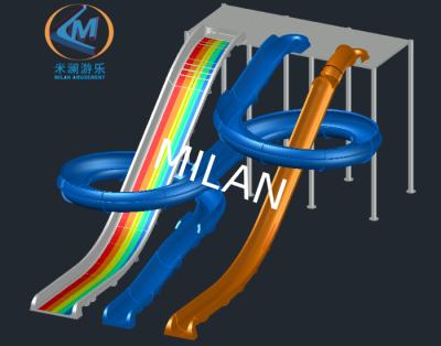 China Water Pool Anti corrosion Water Park Fiberglass Slide with Custom Height for sale
