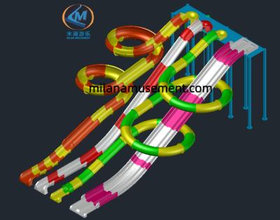 China Durable Fiberglass Water Slide with 12 Years Lifespan and 8-10mm Thickness for Corrosion Resistance in Water Parks for sale