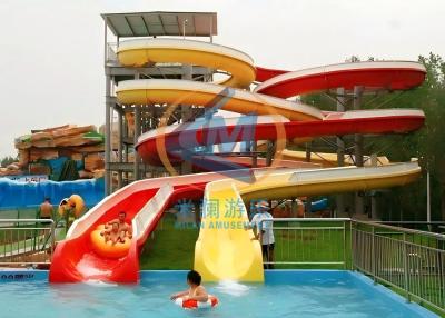 China 9 Metres Height Spiral Fiberglass Material Water Pool Slide for sale