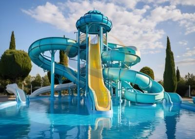 China Spiral Swimming Pool Slide FRP Water Pool Slide For Outdoor for sale