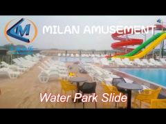 colorful design water pool slide combined fiberglass with 8-10mm thickness