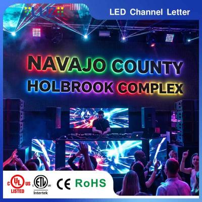 China Premium Aluminum Casing Smart RGB Multi Color Changing Reverse Backlit Channel Letters For Night Entertainment for sale