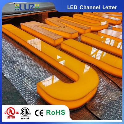 China Custom 3D Acrylic LED Channel Letters | Front & Side Illuminated Outdoor Storefront Sign for sale