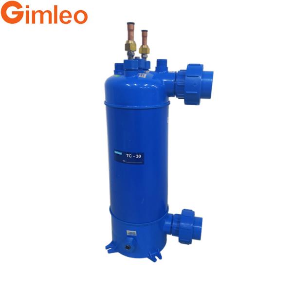 Scambiatore di calore in titanio resistente alla corrosione 10,5 kW con tubo senza cuciture in titanio puro