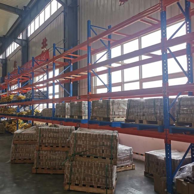 Customizable warehouse rack system with orange powder coating