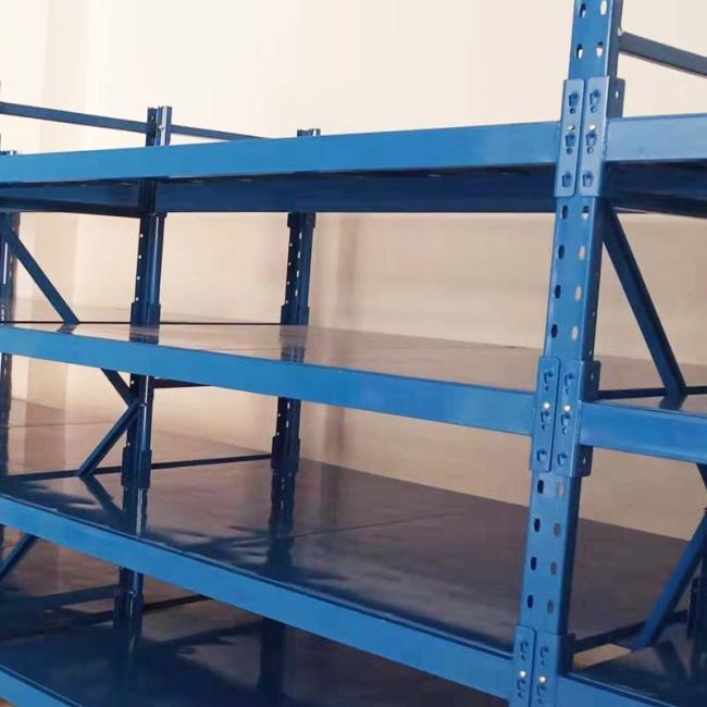 Storage rack loaded with boxes