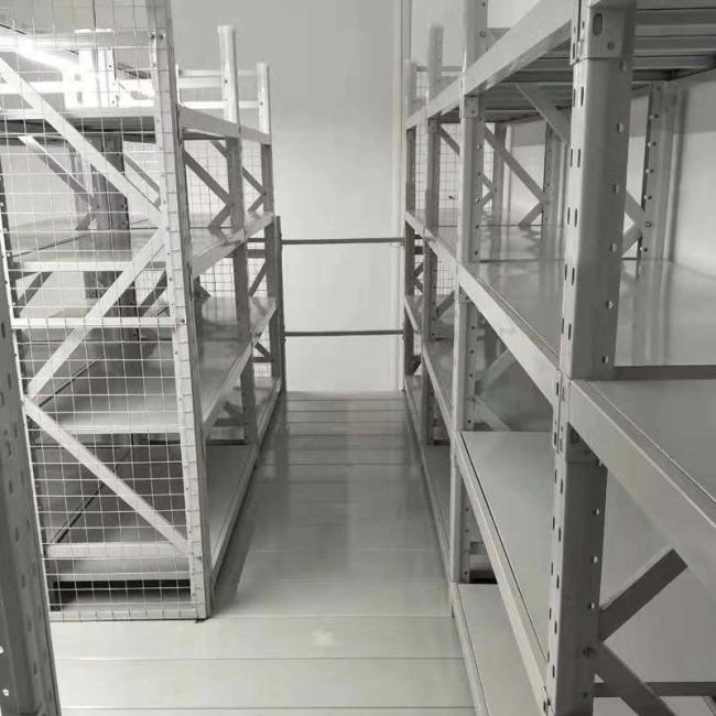 Heavy-duty metal rack with multiple storage levels