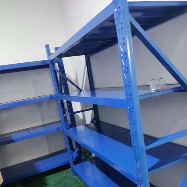 Metal rack shelving in retail environment