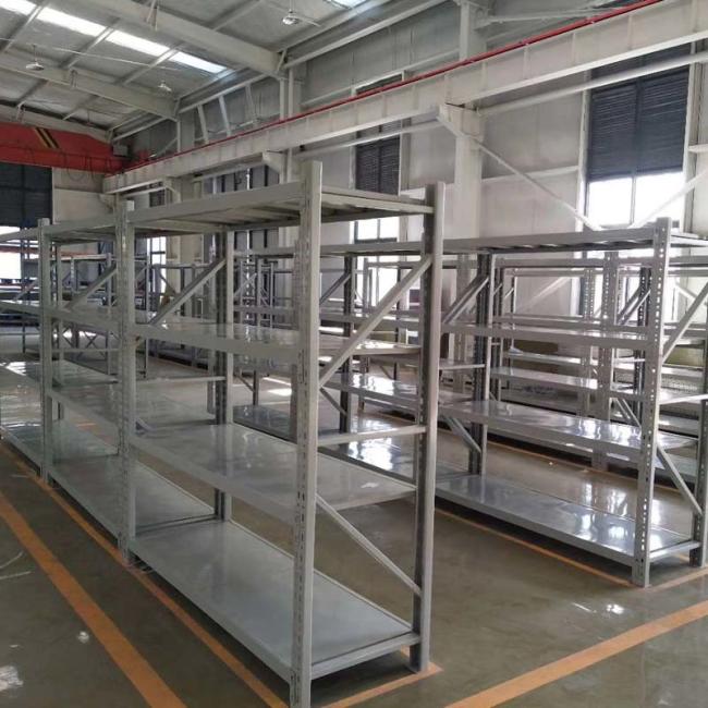 Close-up of boltless rack connection detail