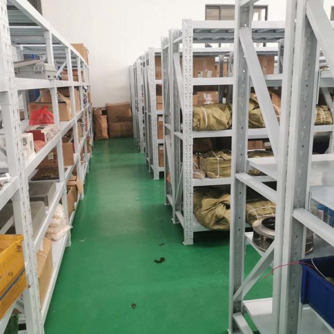 Shelving rack in warehouse environment