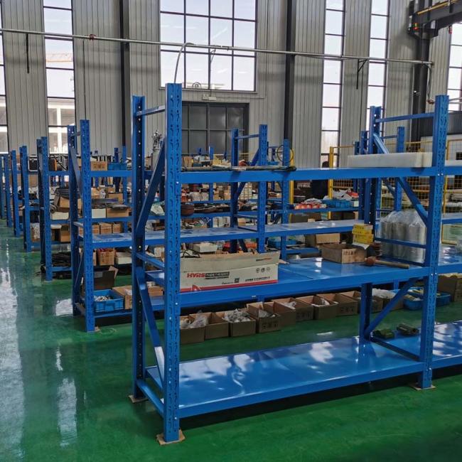 Storage rack loaded with heavy items