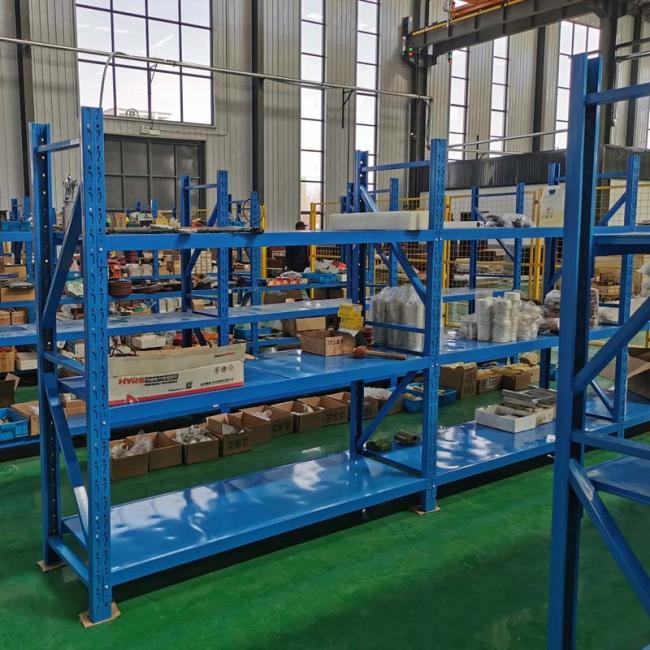 Warehouse racking system in use