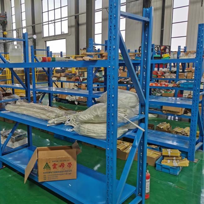 Industrial racking system in use